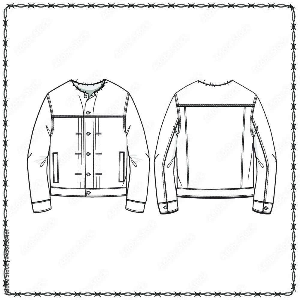 Editable fashion garment flat sketch for creating new designs mockup ...