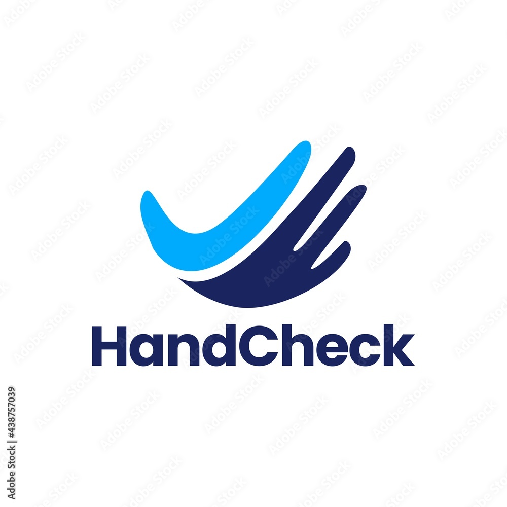 hand check mark logo vector icon illustration Stock Vector | Adobe Stock