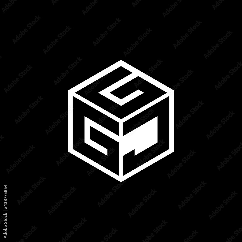 GJG letter logo design with black background in illustrator, vector ...