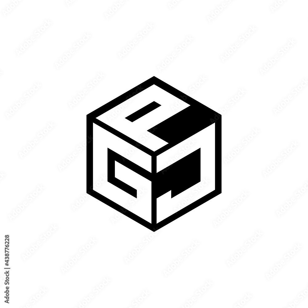 GJP letter logo design with white background in illustrator, vector ...
