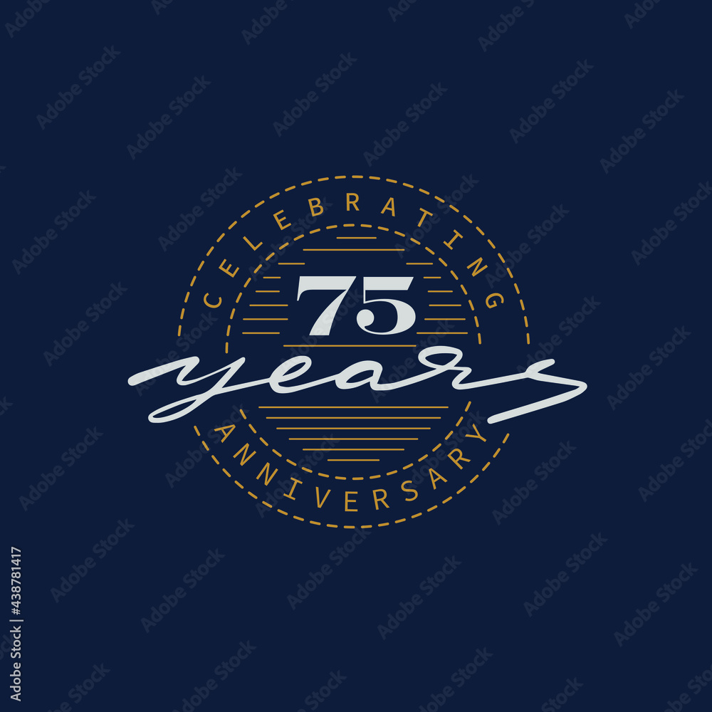 75 years anniversary pictogram vector icon, 75th year birthday logo ...