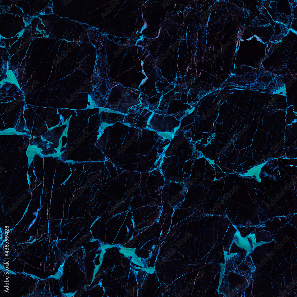 Abstract Cyan and black marble stone texture for background or ...