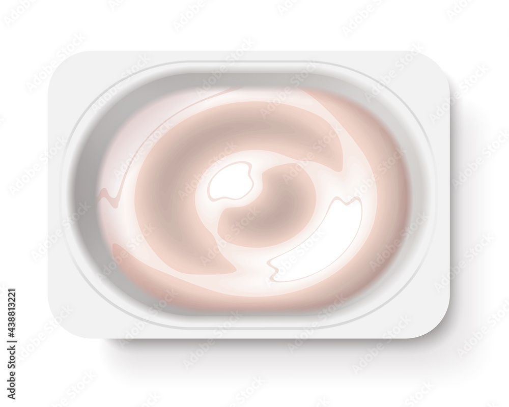 Yogurt packaging top view vector eps realistic 4 Stock Vector | Adobe Stock