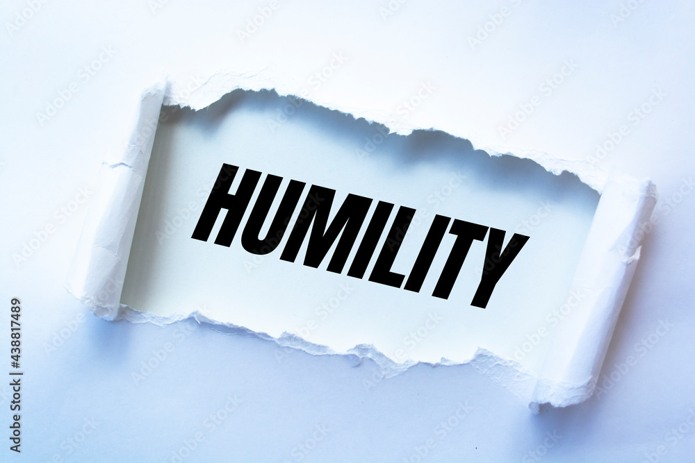 Torn pieces of paper with words Humility. Lifestyle concept. Stock ...