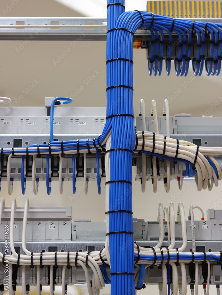 Wiring during installation of the electrical panel . Stranded wire from ...