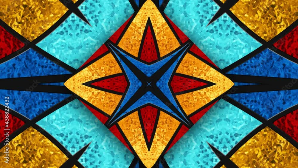 Vidéo Stock Stained glass. Seamless looping multicolor animation ...