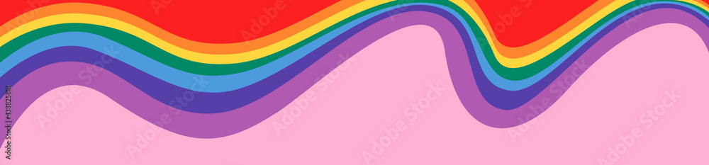 An abstract illustration of LGBTQ Pride banner or header on an isolated ...