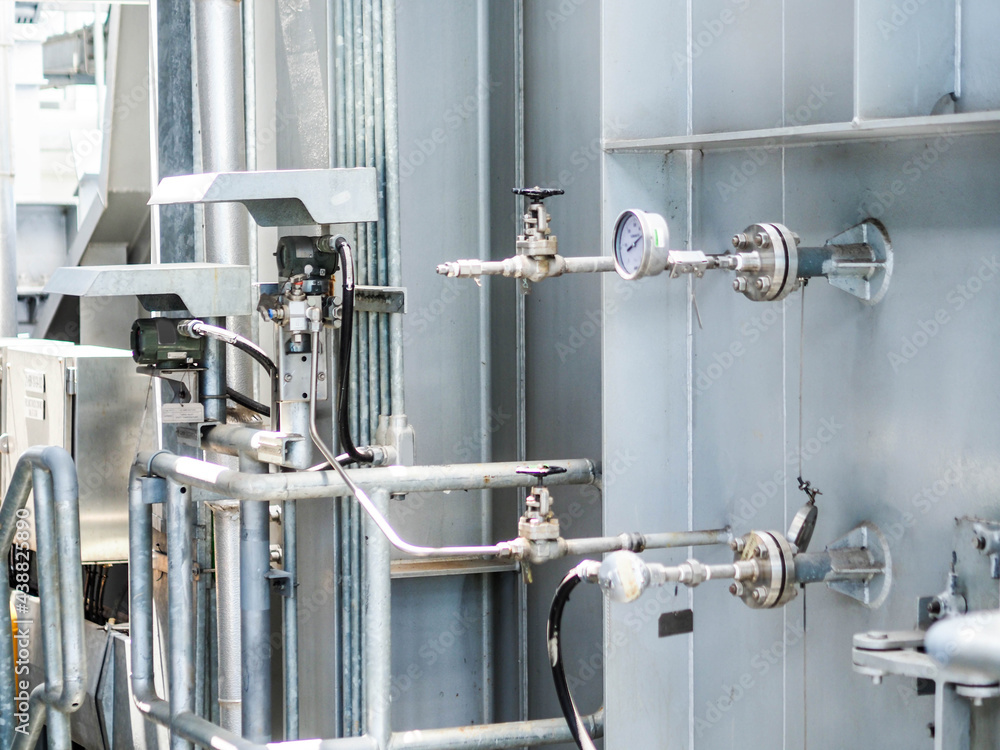 Temperature transmitter for measuring instrument close up in industry ...