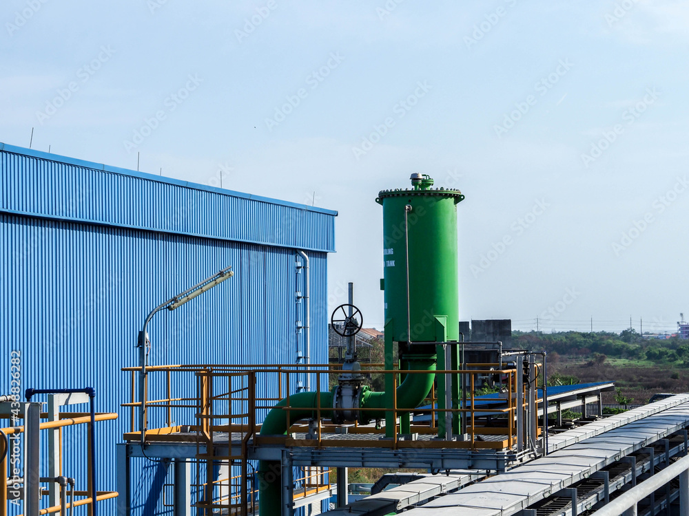 Silencer systems for vent air in pipe to ambient in power plant. Stock ...