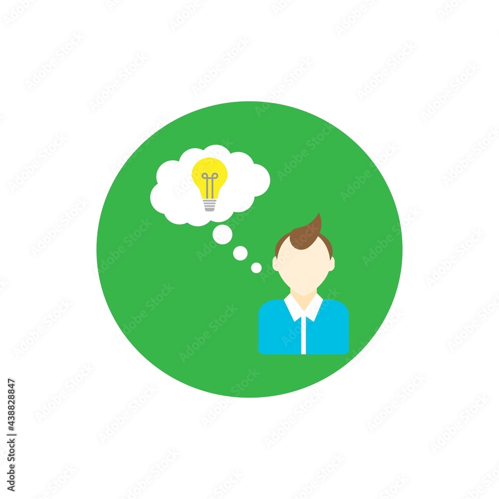 Vector illustration in modern flat design style - man have new idea ...