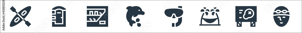 water park glyph icons. filled vector icons such as swimmer, map ...