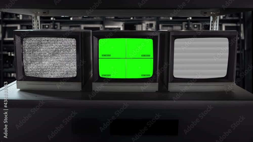 CCTV Security Camera Surveillance Green Screen Monitor Zoom In ...