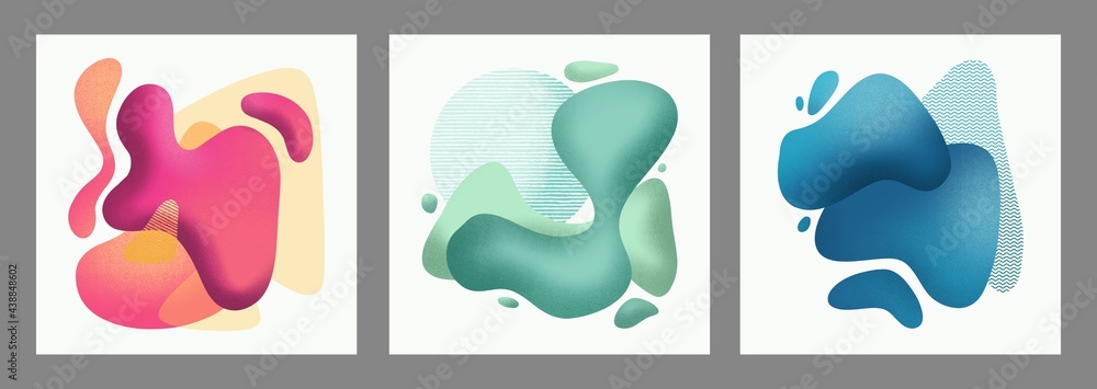 Hand drawing abstract shapes papercut style poster collection. Free ...