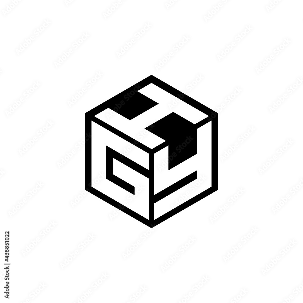 Vecteur Stock GYH letter logo design with white background in ...