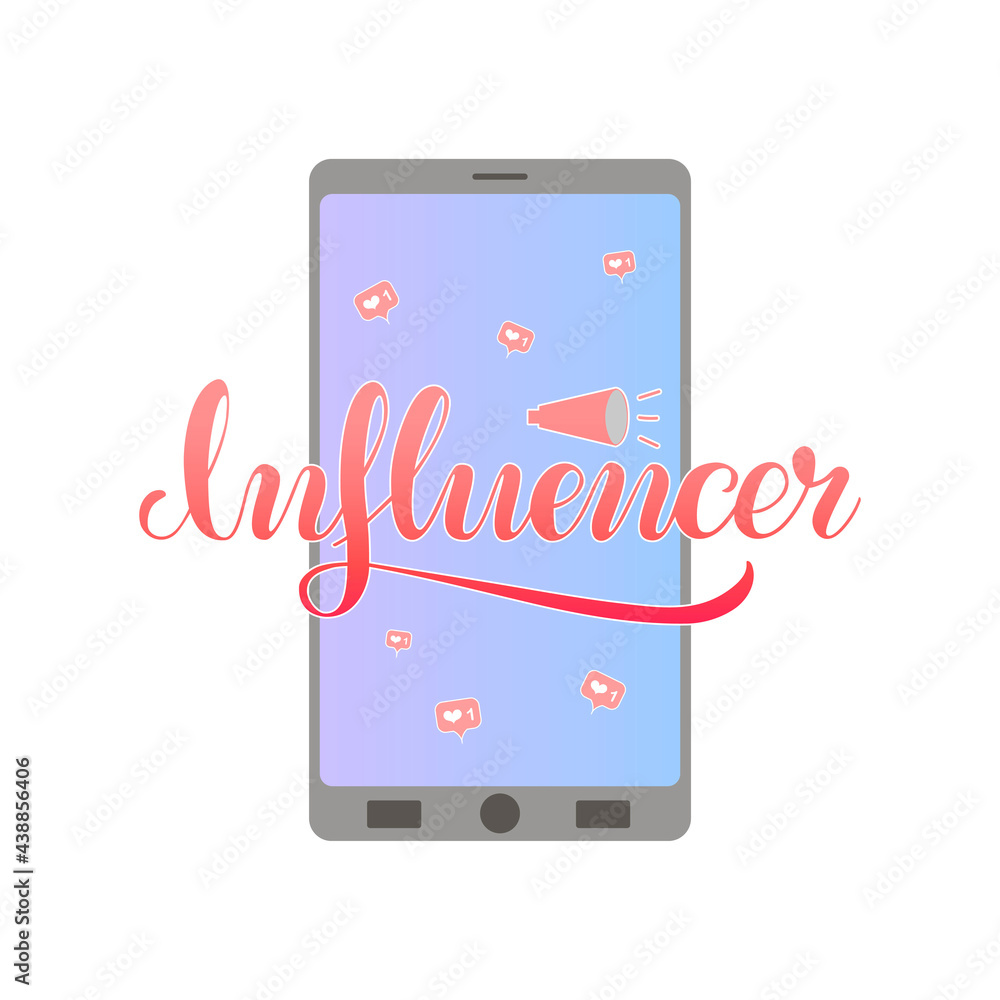 Vector illustration of influencer brush lettering for banner, flyer ...