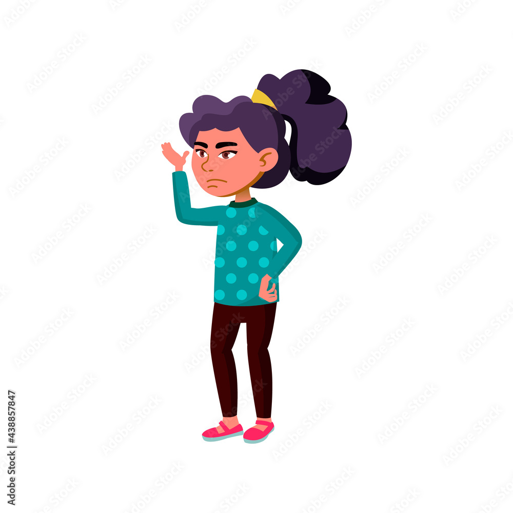 cute girl child hand up and want to answer on teacher answer cartoon ...