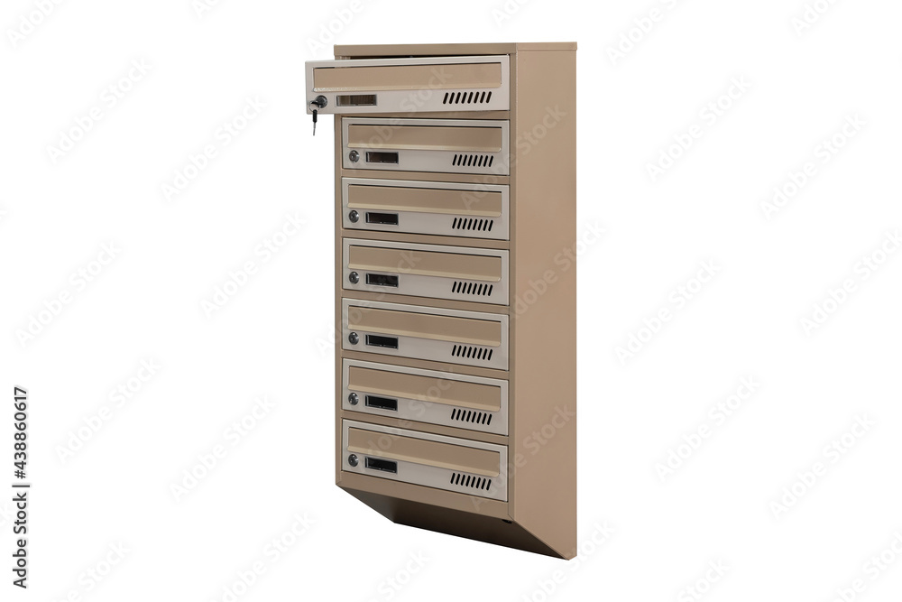 Mailboxes in the condo. metal mailbox with lockable center in condo ...
