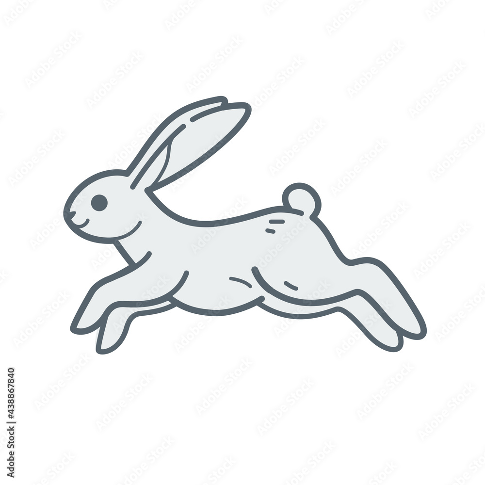 Cartoon hare, cute character for children. Vector illustration in ...