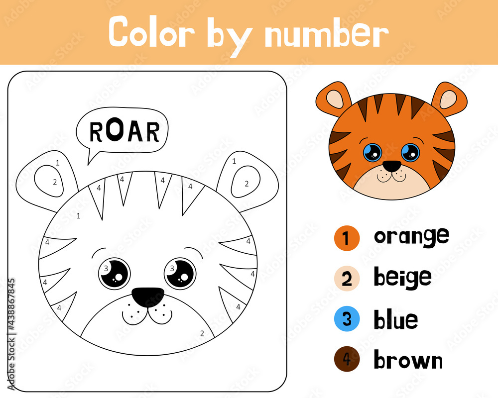 Color by number. Educational number coloring page for preschool ...