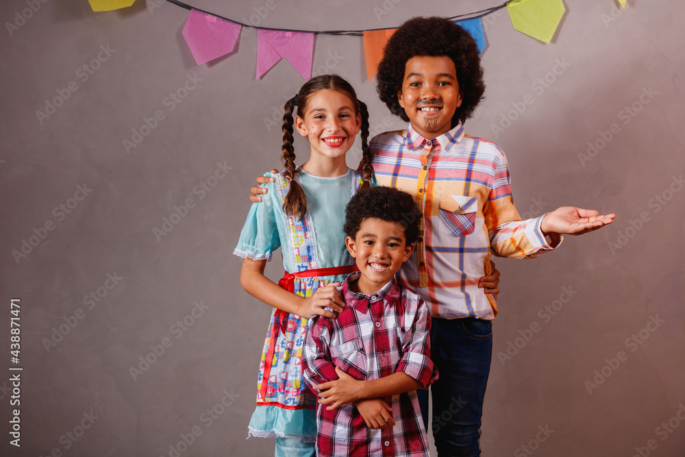 Children in typical clothes from the famous Brazilian party called ...