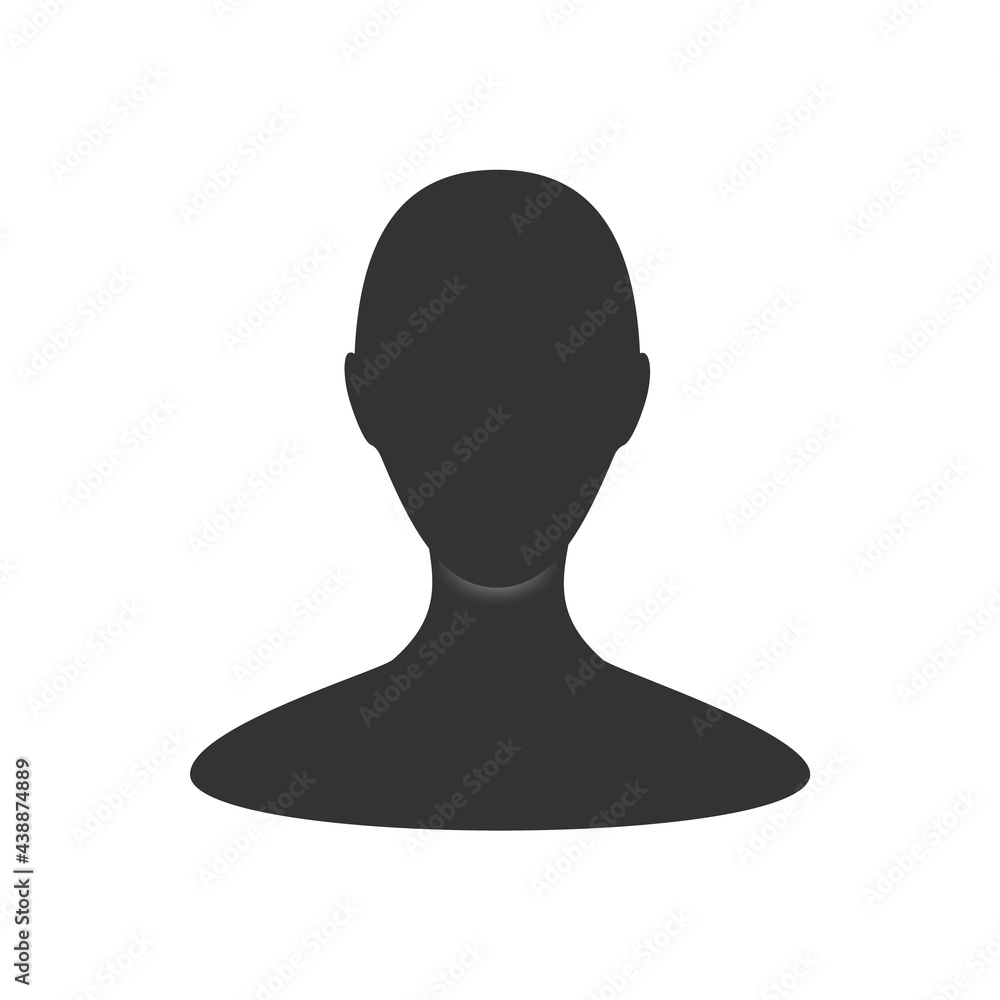 Gender neutral profile avatar. Front view of an anonymous person face ...