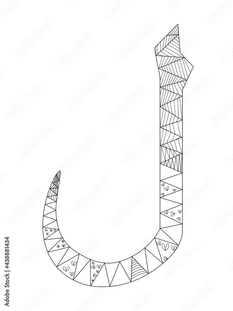 Arabic letter laam coloring page Stock Vector | Adobe Stock