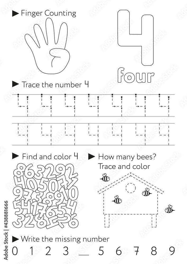 Worksheets for learning numbers. Learning and activity for kids. Number ...
