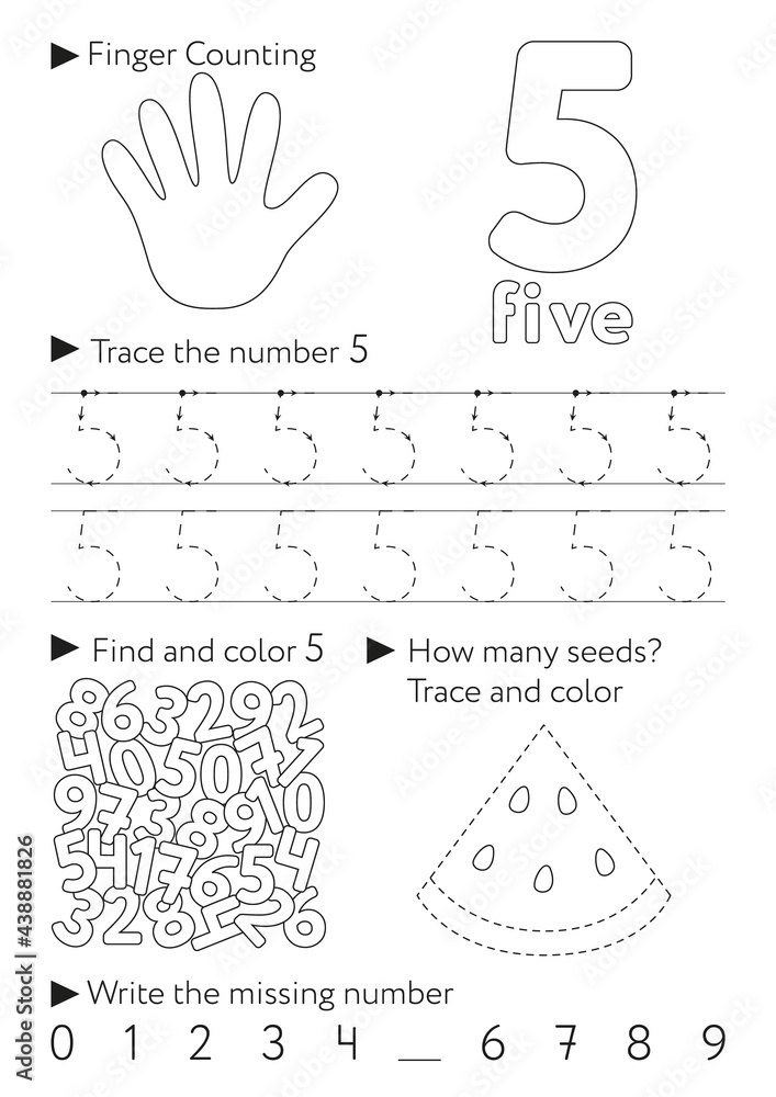 Worksheets for learning numbers. Learning and activity for kids. Number ...