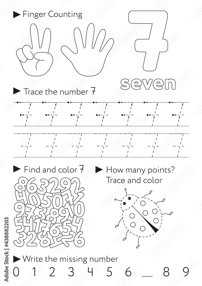 Worksheets for learning numbers. Learning and activity for kids. Number ...