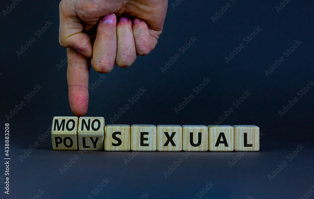 Monosexual or polysexual symbol. Doctor turns wooden cubes and changes ...