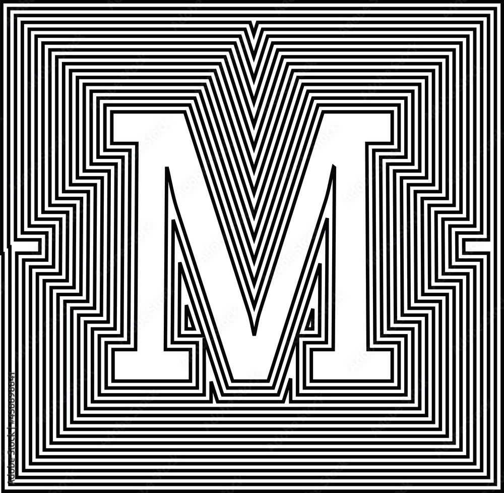 Letter M Line Logo Icon Design Stock Vector | Adobe Stock