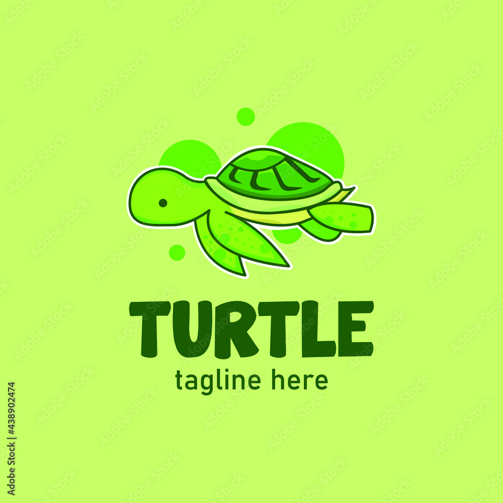 cute baby tutle logo design vector. turtle logo illustration. Stock ...