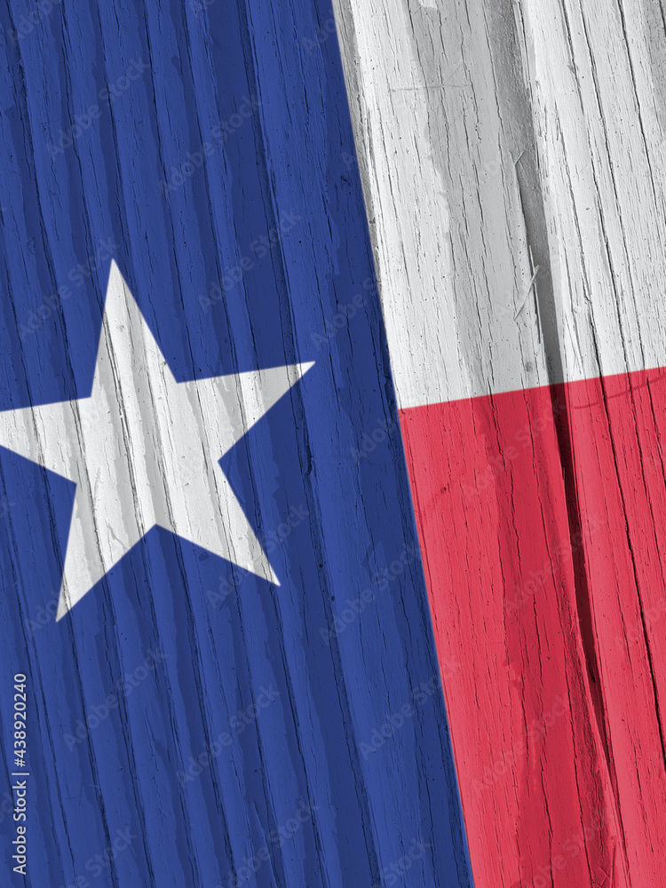 Texas state flag on dry wooden surface. Vertical bright illustration ...