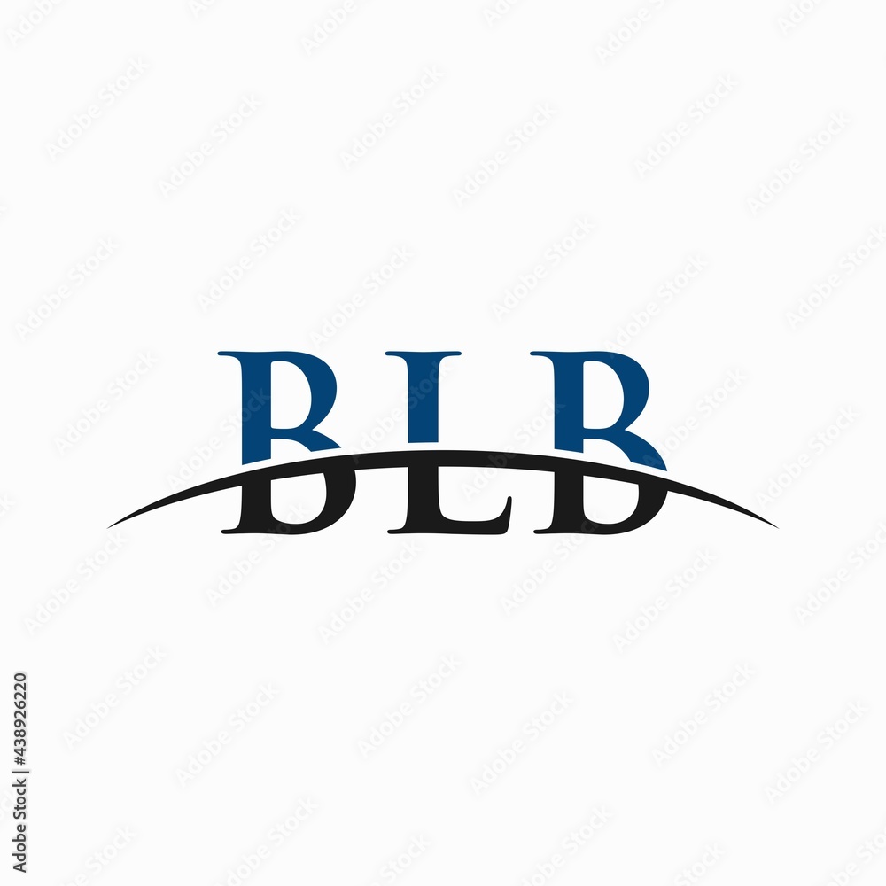 BLB initial overlapping movement swoosh horizon, logo design ...