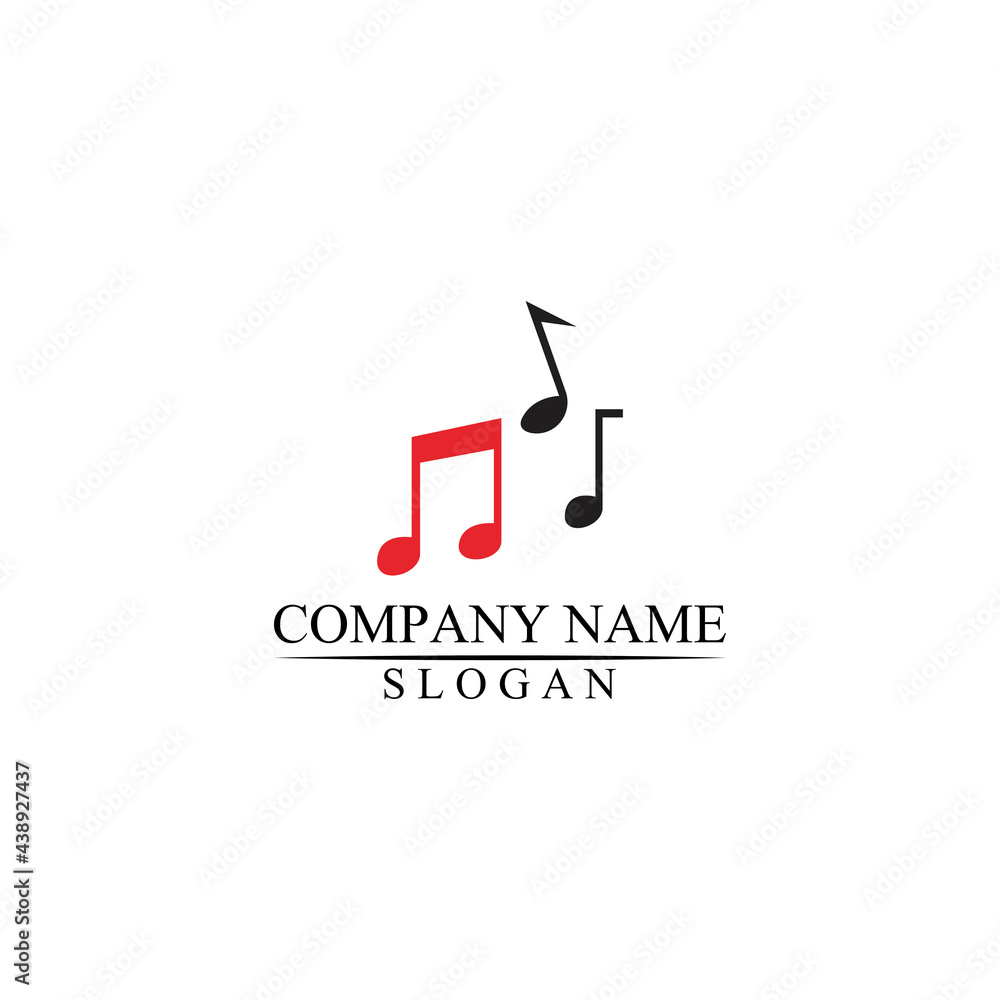 Music note symbols logo and icons template Stock Vector | Adobe Stock