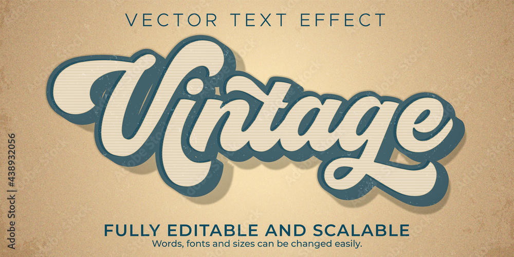 Vintage text effect, editable retro and old text style Stock Vector ...