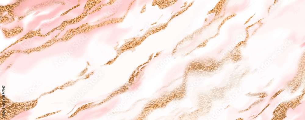 Gold pink marble design. White streaks with streaks. A beautiful ...