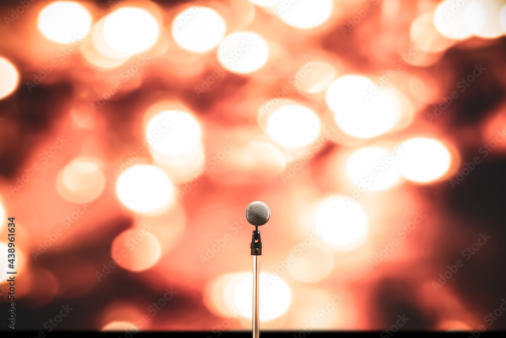 Microphone Public speaking backgrounds, Close-up the microphone on ...