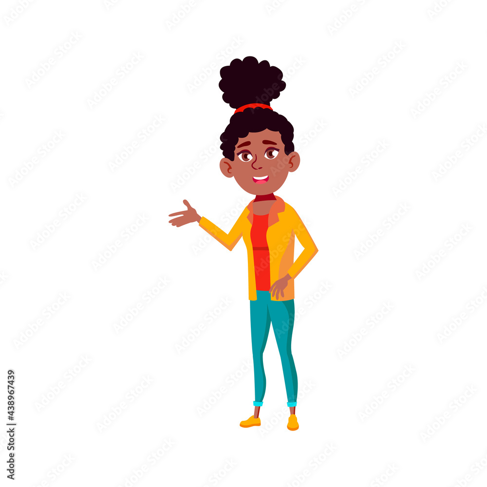 african girl showing class at school cartoon vector. african girl ...