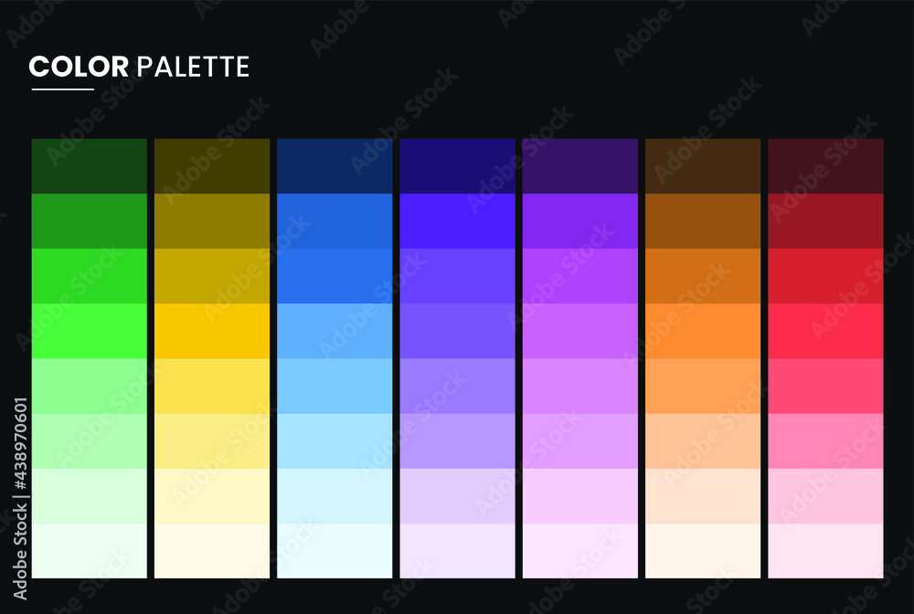 Color Palette, Shade Card, Color theory, theme, guide, harmony. Vector ...
