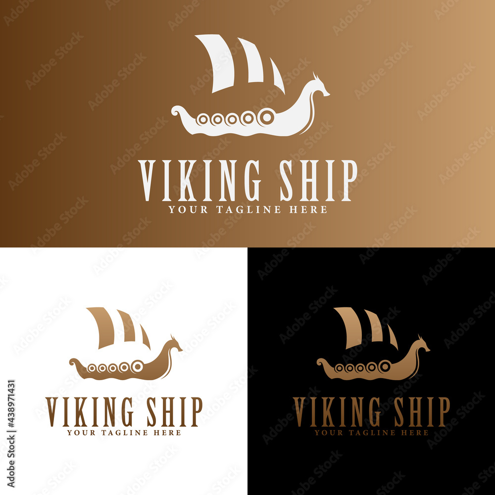 viking ship logo vector design. for logo templates Stock Vector | Adobe ...