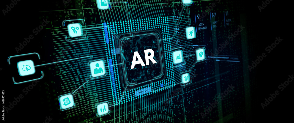 Ar, augmented reality icon. Business, Technology, Internet and network ...
