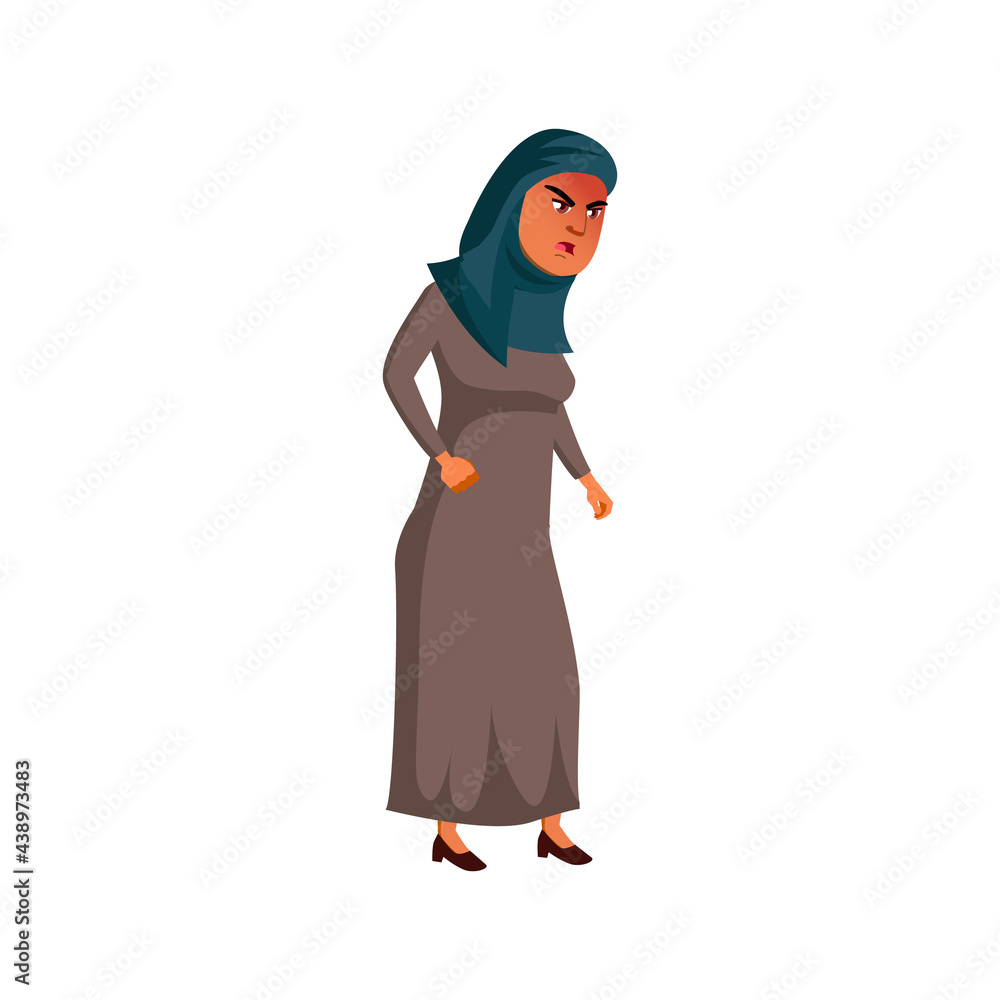 Vetor do Stock: arabian woman scream at kids on playground cartoon ...