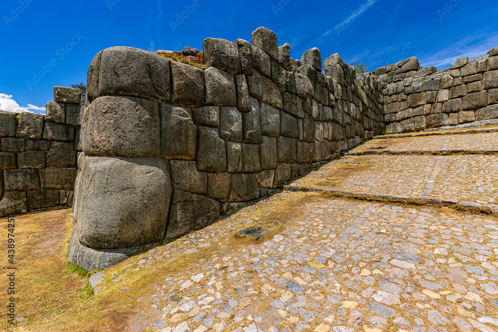 Peru. Cusco, historic city of the Inca Empire. Sacsayhuaman, Inca ...