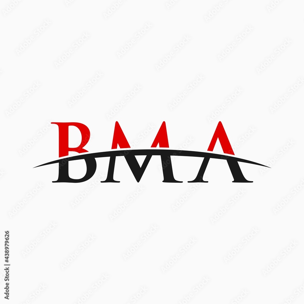 BMA initial overlapping movement swoosh horizon, logo design ...