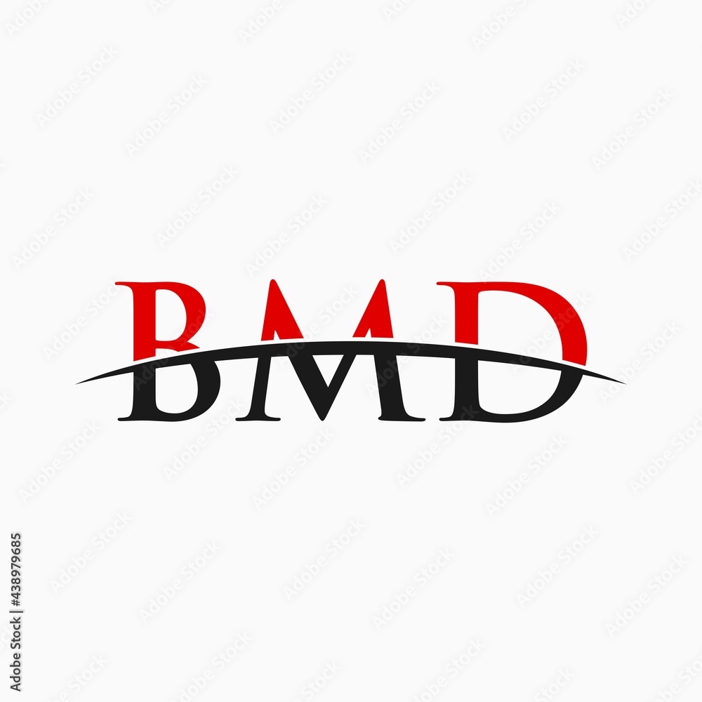 BMD initial overlapping movement swoosh horizon, logo design ...