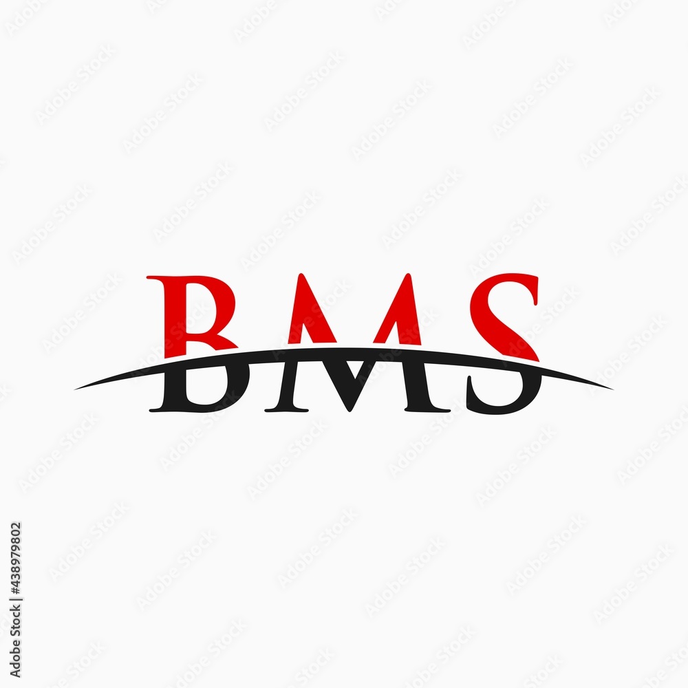 BMS initial overlapping movement swoosh horizon, logo design ...
