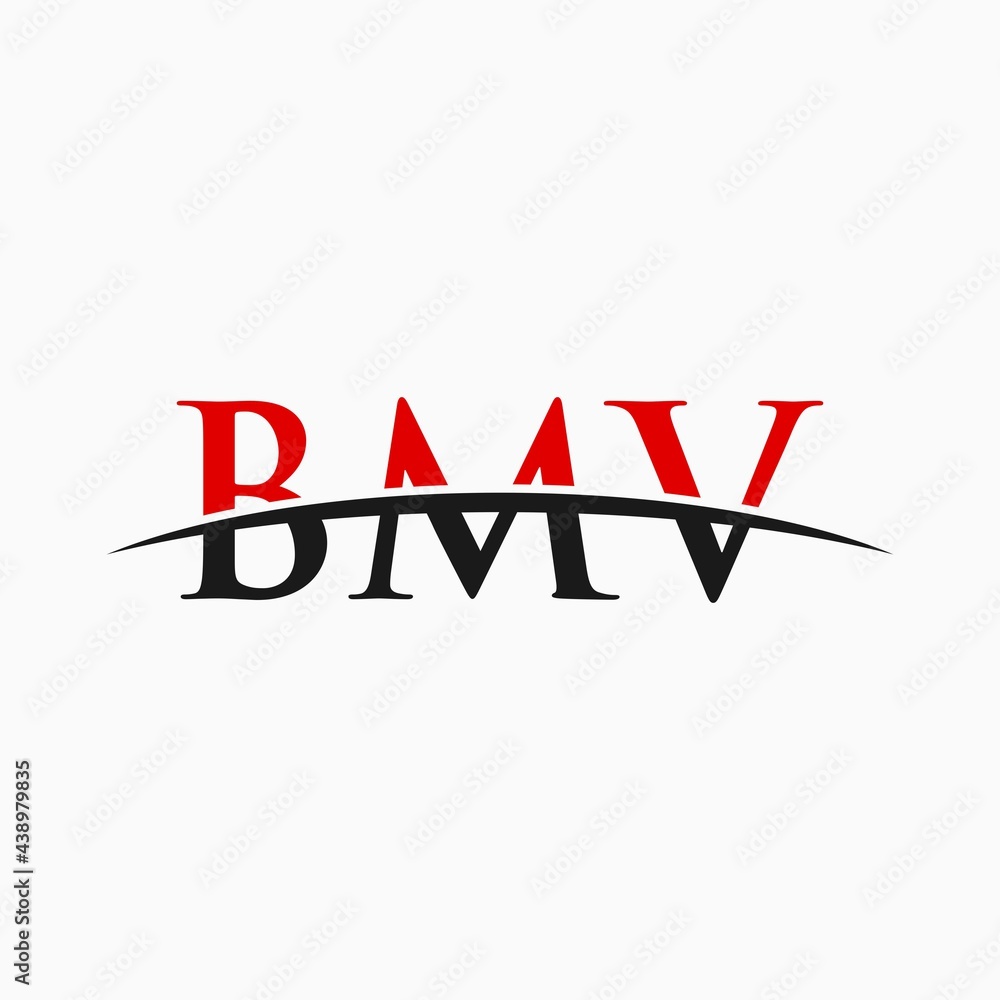 BMV initial overlapping movement swoosh horizon, logo design ...
