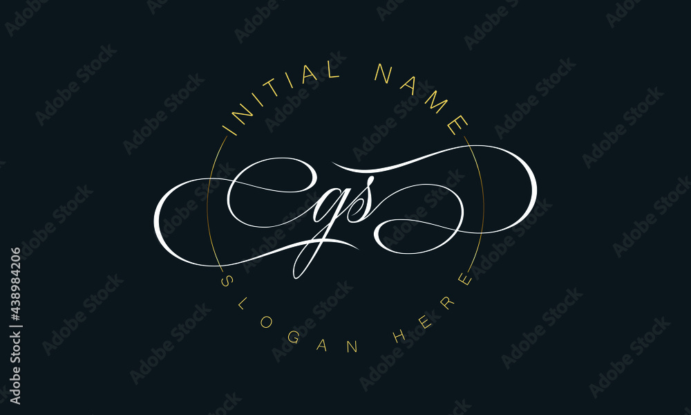 GS/SG cursive letter stylish luxury logo in golden, white color with ...