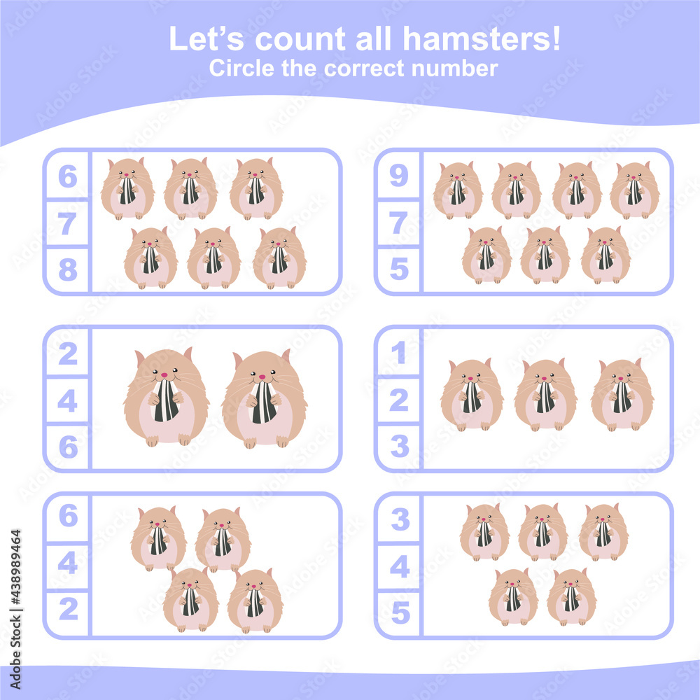 Counting all hamsters game for Preschool Children. Educational ...
